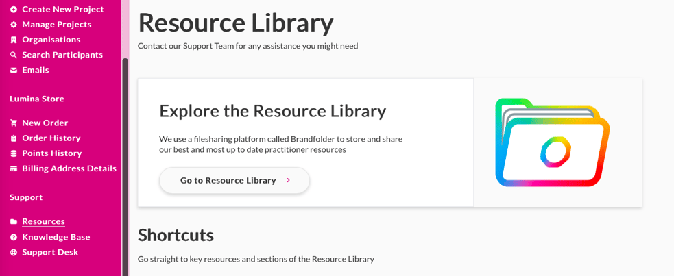 How do I access the Lumina Learning Practitioner Resource Library?
